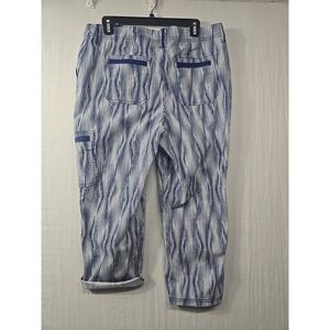 Chico's | Shorts | Chicos Pants Women 5 1 Blue White Stripe Cropped ...